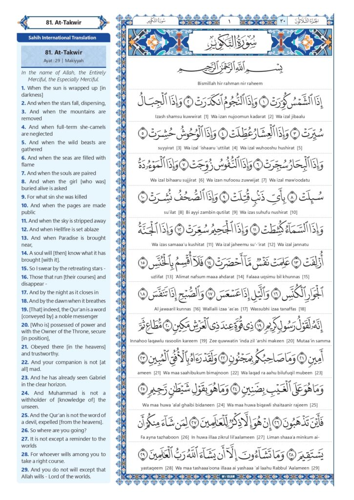 Surah Al Feel in English Transliteration with video to Correct ...
