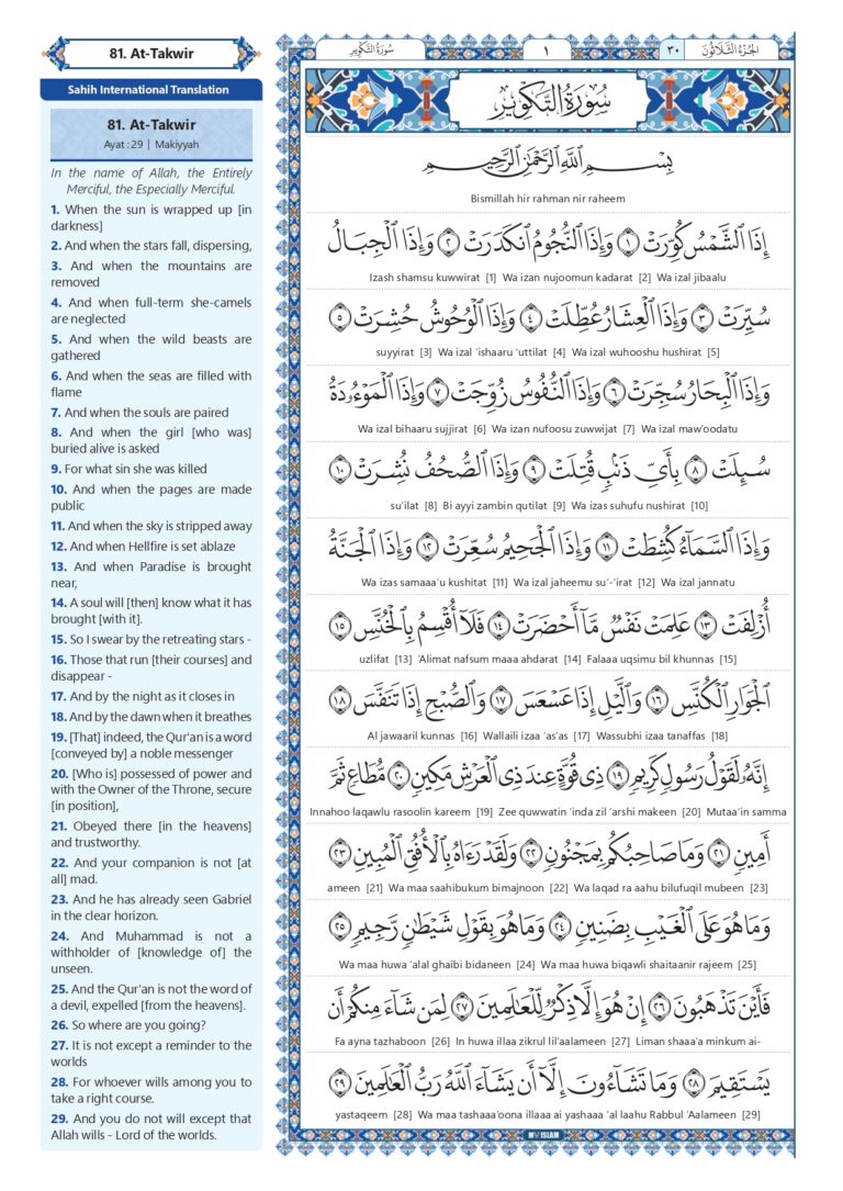 Surah Al Feel in English Transliteration with video to Correct ...