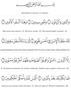 Read Surah At Tin In English Transliteration With Video To Correct ...