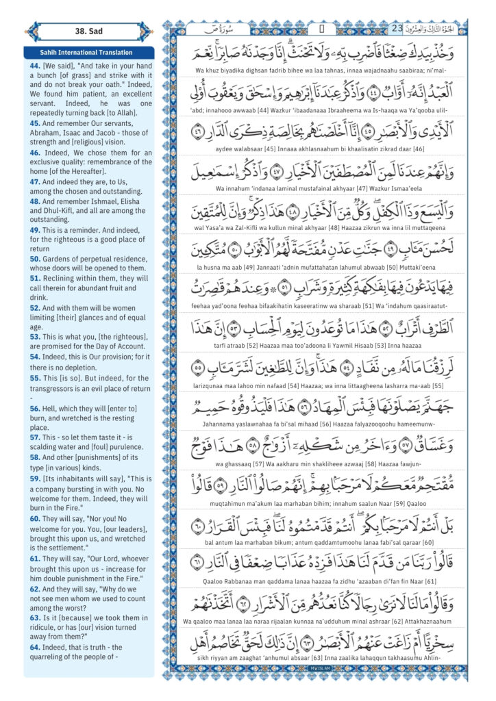 Surah Sad Transliteration Read Surah Ghafir online 38